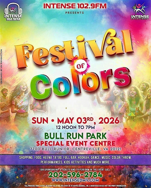 Festival Of Colors 2026 at Bull Run Regional Park, Centreville, VA ...
