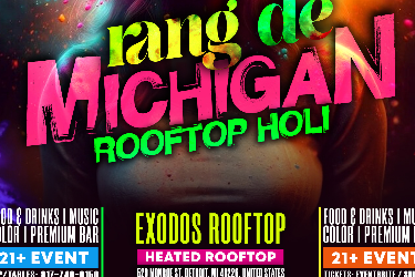 Rang De Michigan – Holi Color Fest on Mar 22, 2025 at Exodos Rooftop ...