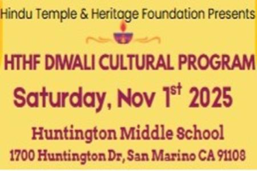 HTHF Diwali Cultural Program in Los Angeles on Nov 01, 2025 at ...