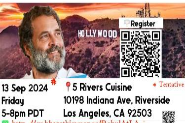 Rahul Gandhi At LA at 5 Rivers Cuisine, Riverside, CA | Indian Event
