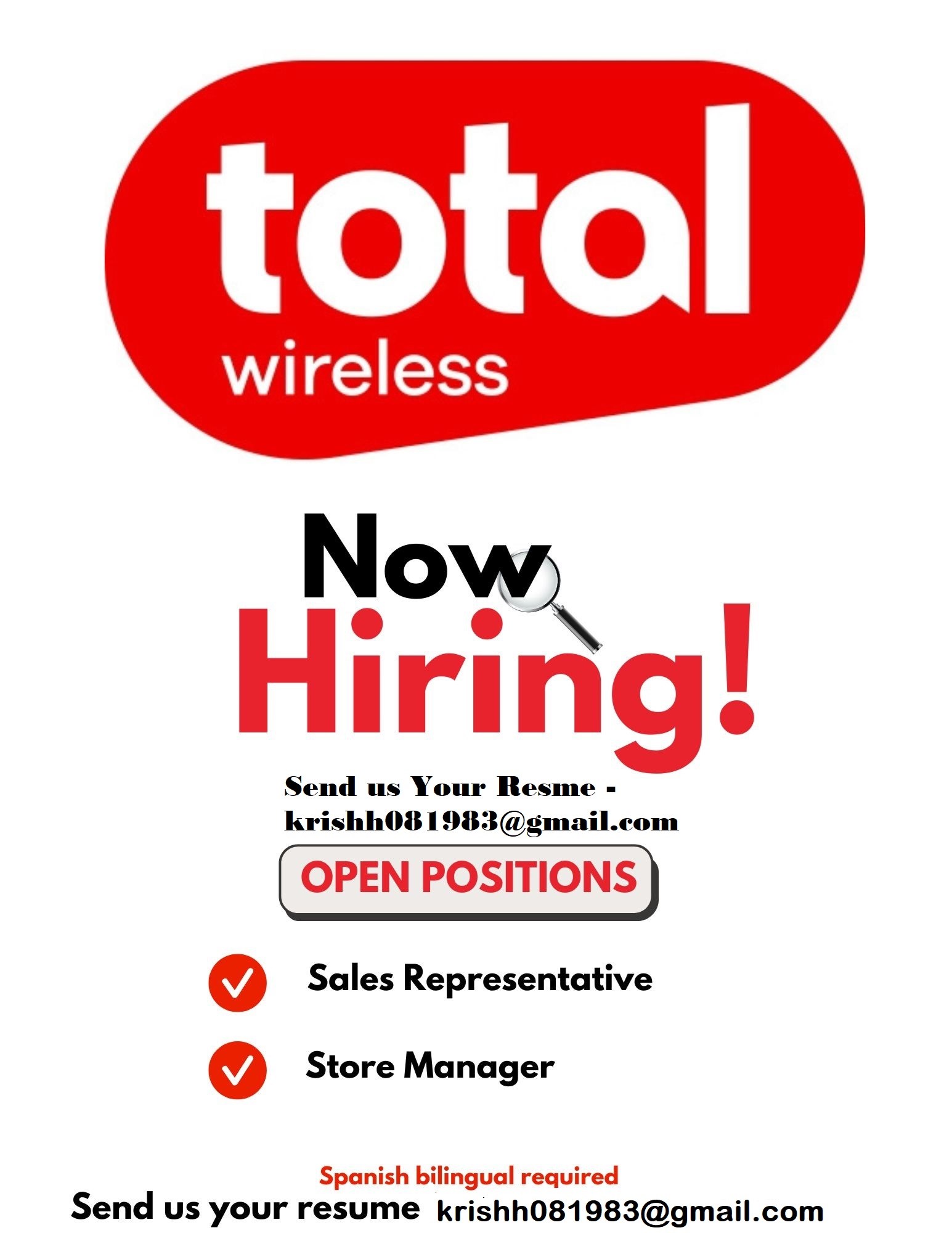 Total Wireless Retailer Sales Associate ( Full Time ) Jobs in Dunellen ...